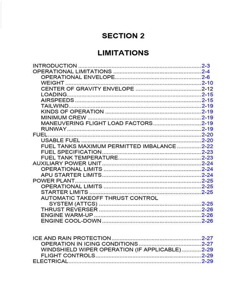 Aircraft Operational Limitations Guide | PDF | Takeoff | Flap (Aeronautics)