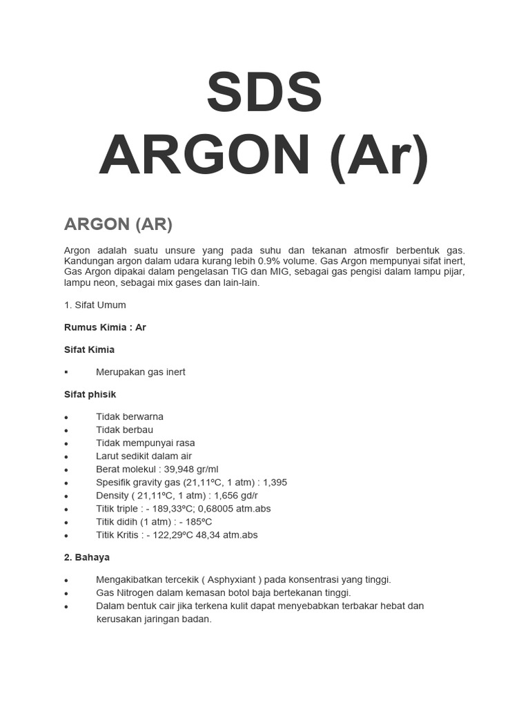 MSDS Argon | PDF