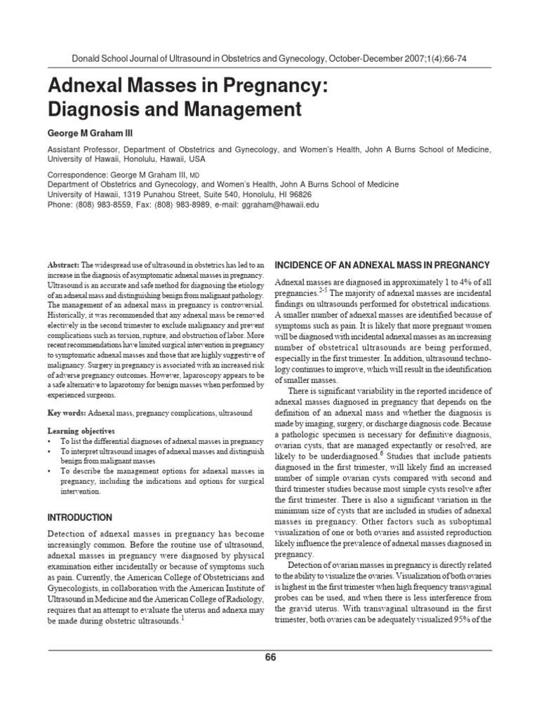 adnexal masses in pregnancy 2 | PDF | Ovarian Cancer | Ovary