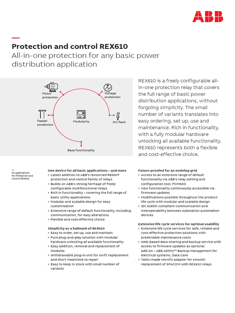 REX610 Datasheet 2NGA000613 ENb | PDF | Power (Physics) | Computer Engineering
