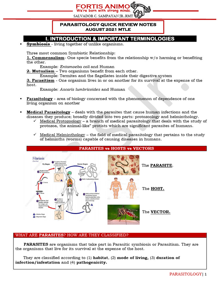 Overview of Parasitology Concepts | PDF | Parasitism | Staining