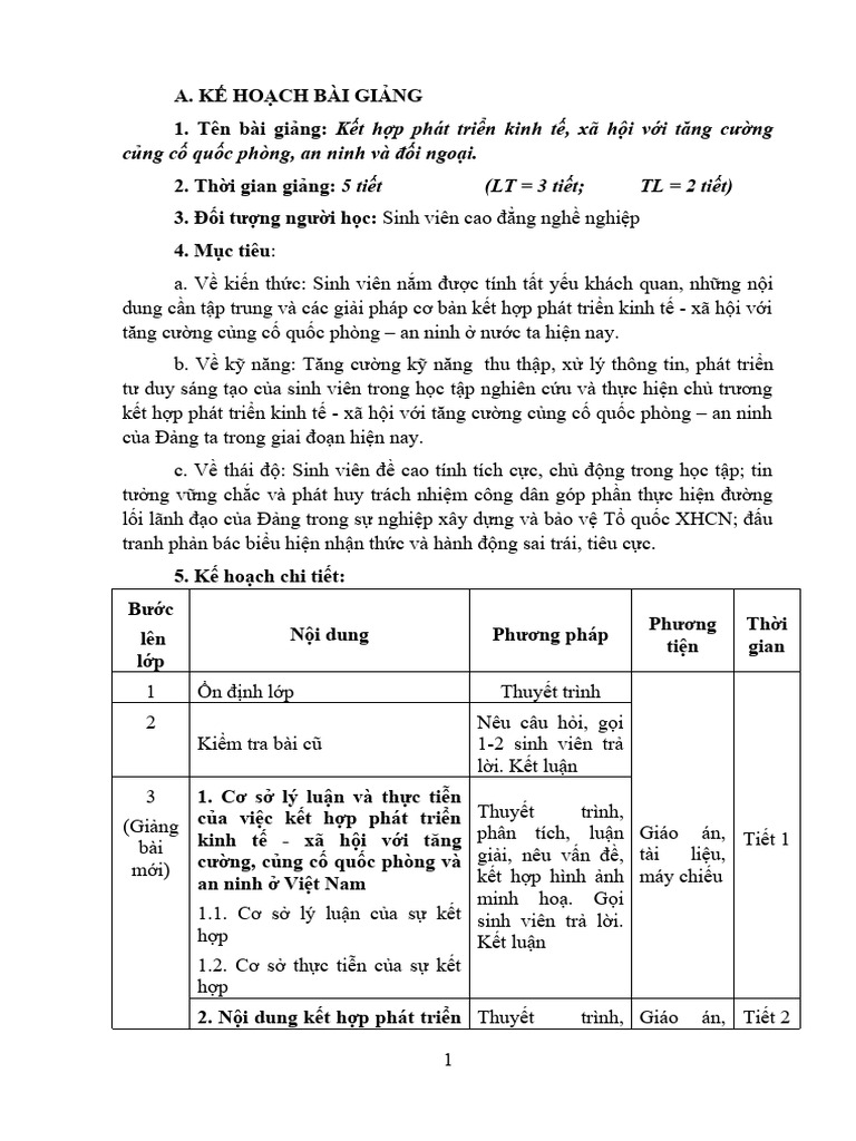 Bài 10 Kết hợp phát triển KTXH với QPAN | PDF