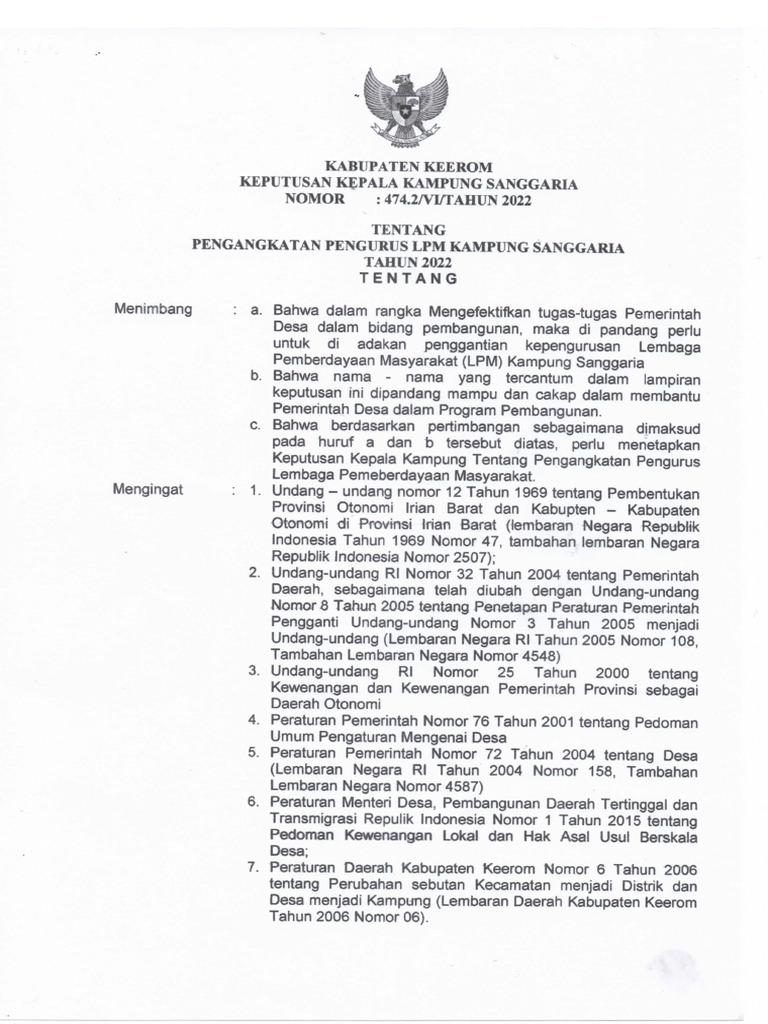 SK LPM Sanggaria | PDF