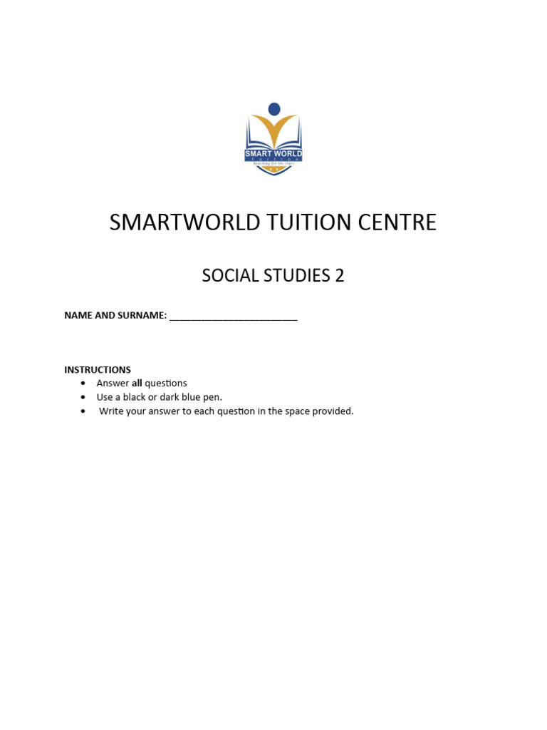 Social Studies 2 Exam Instructions | PDF