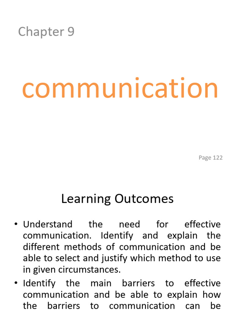 Chapter 9 Communication | PDF | Career & Growth