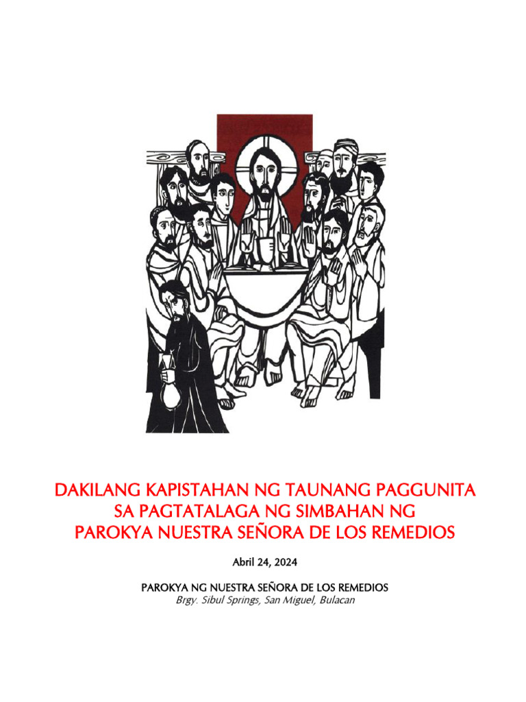 April 24 DAKILANG KAPISTAHAN SA TAUNANG PAGGUNITA SA PAGTATALAGA NG ...