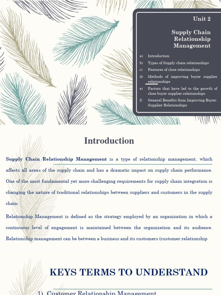 Supply Chain Relationship Management Overview | PDF | Supply Chain ...