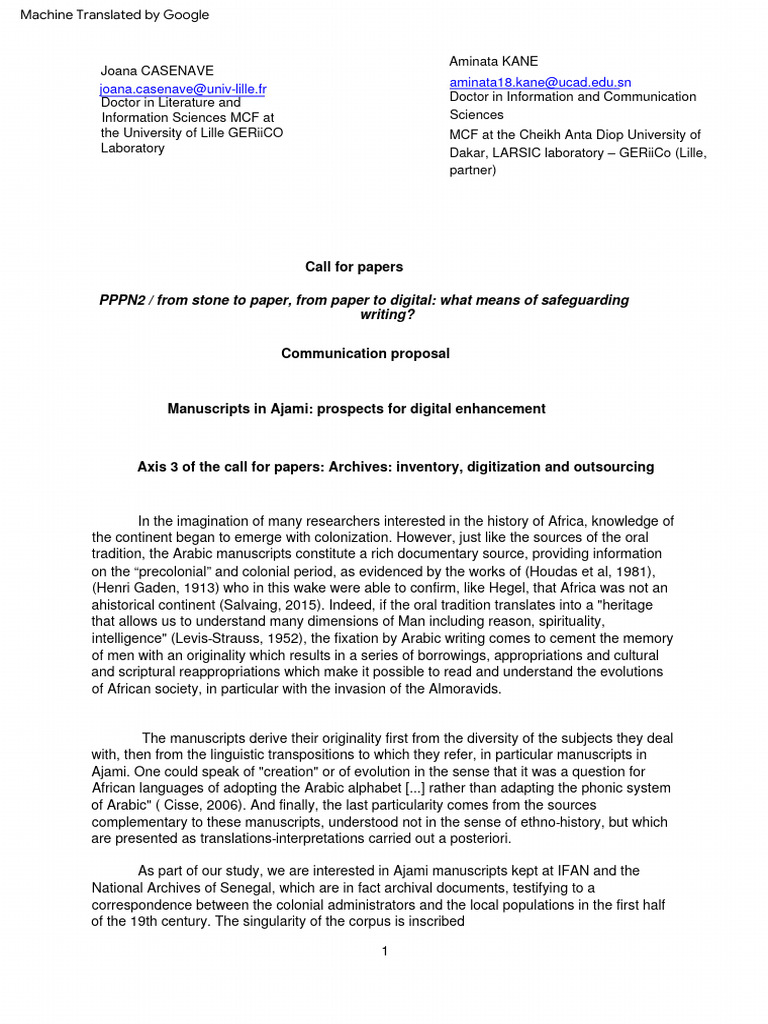 Ajami Manuscripts: Digital Prospects | PDF | Translations | Linguistics