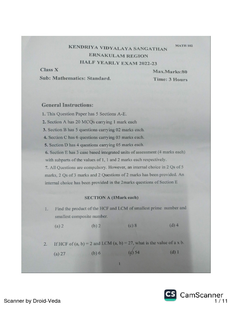 HY Maths Standard | PDF