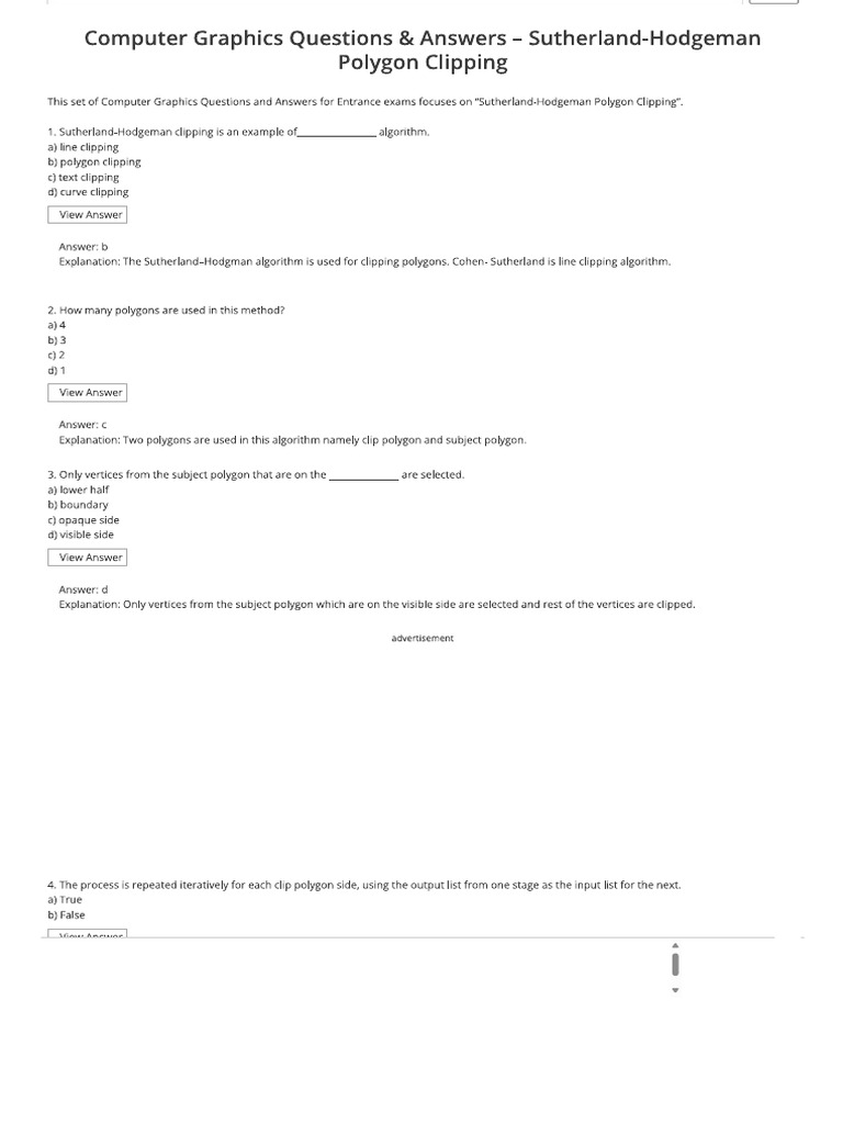 Sutherland Hodgeman Polygon Clipping | PDF