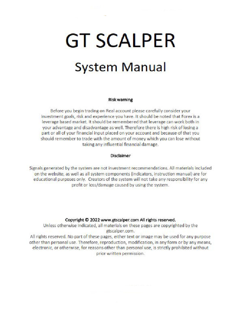 GT Scalper - System Manual | PDF