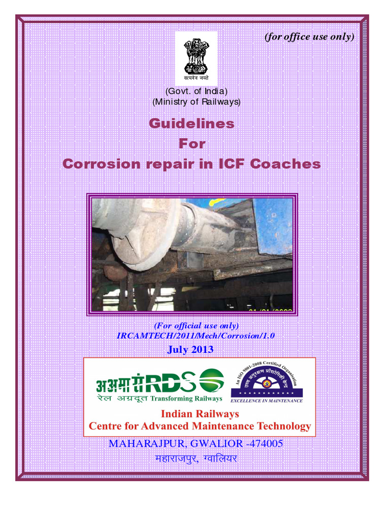 Guidelines For Corrosion Repair in ICF Coaches | PDF | Corrosion | Materials