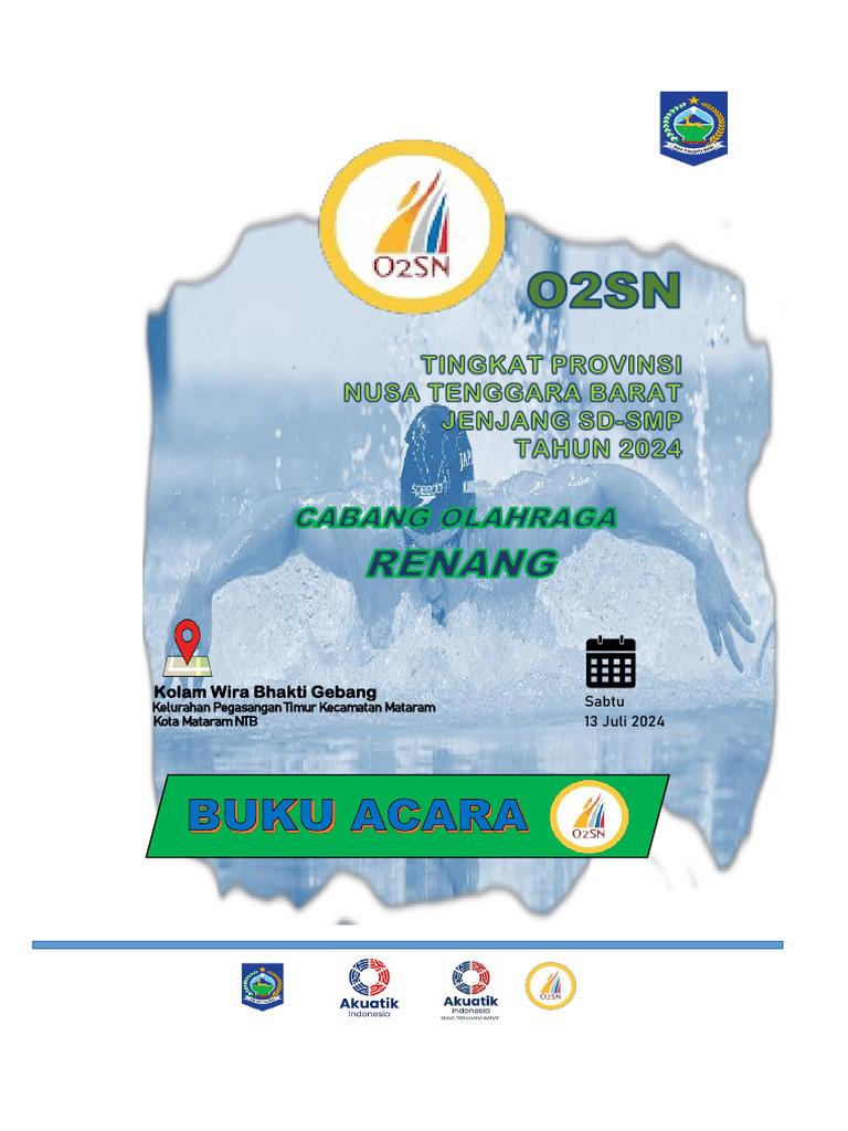 Buku Acara O2SN Renang SD-SMP Tahun 2024 | PDF