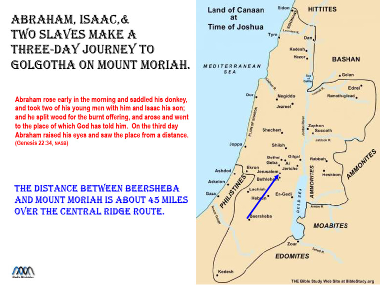 Map Abraham Beersheba To Moriah | PDF
