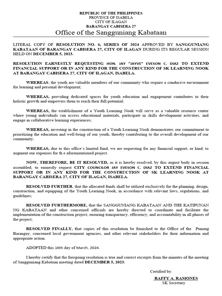 Resolution Request | PDF | Learning