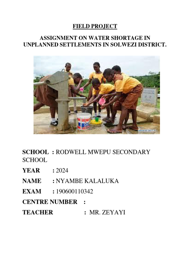 Water Shortage in Solwezi's Kimasala | PDF | Water | Water Supply