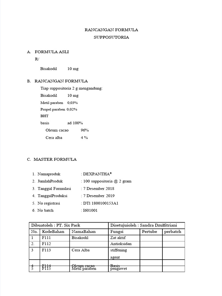 PDF Rancangan Formula Compress | PDF