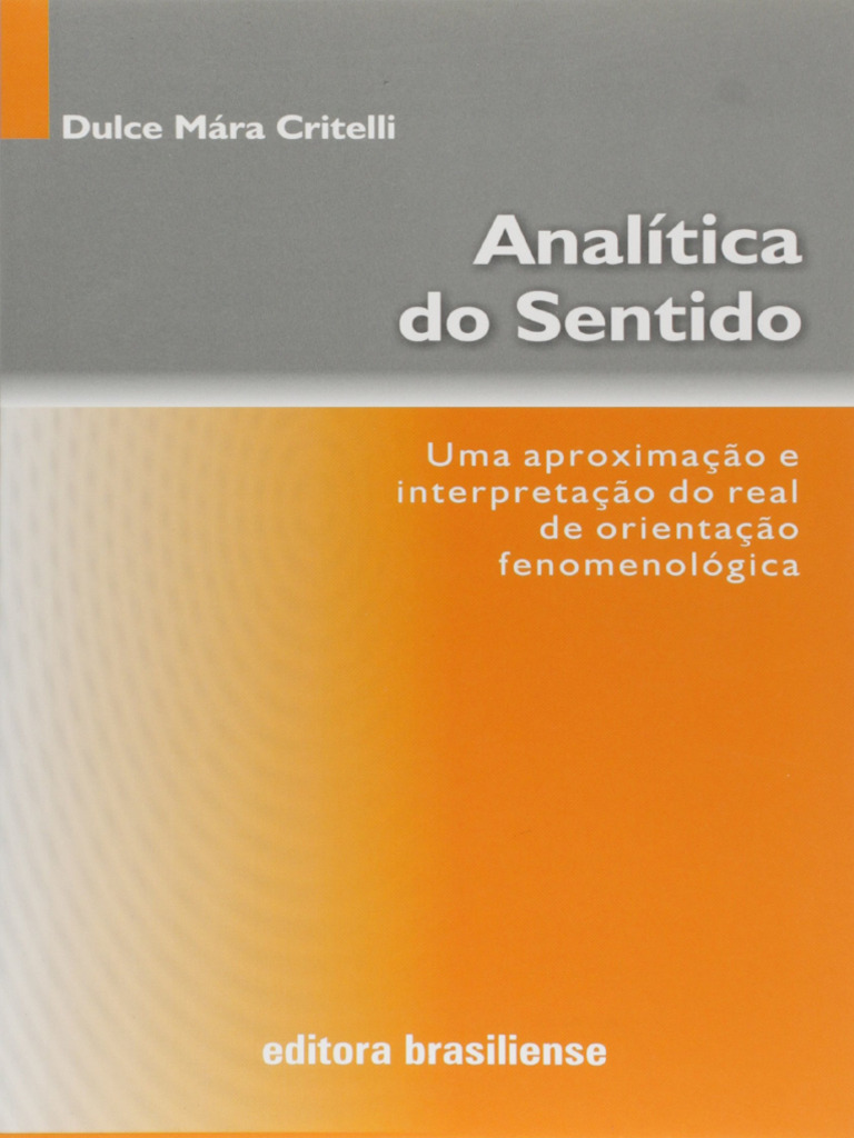 Resumo Analitica Do Sentido Dulce Maria Critelli | PDF