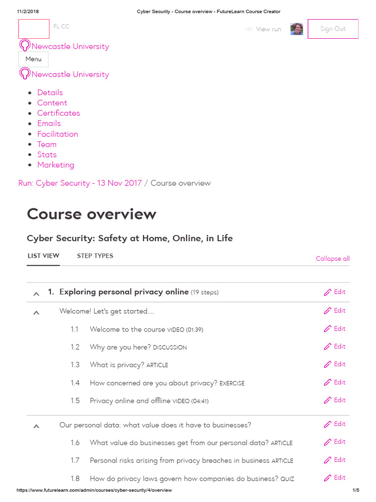Run 4 - Course Overview - FutureLearn Course Creator | PDF | Cyberspace | Computing