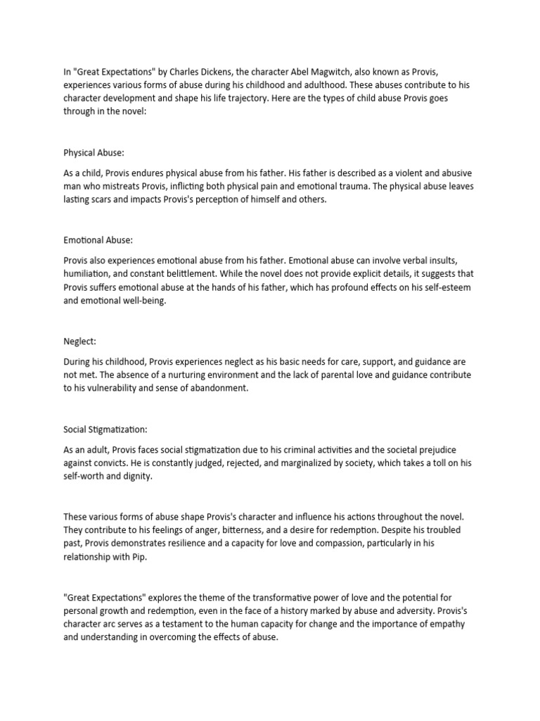 Types of Child Abuse (Provis) | PDF | Great Expectations | Child Neglect