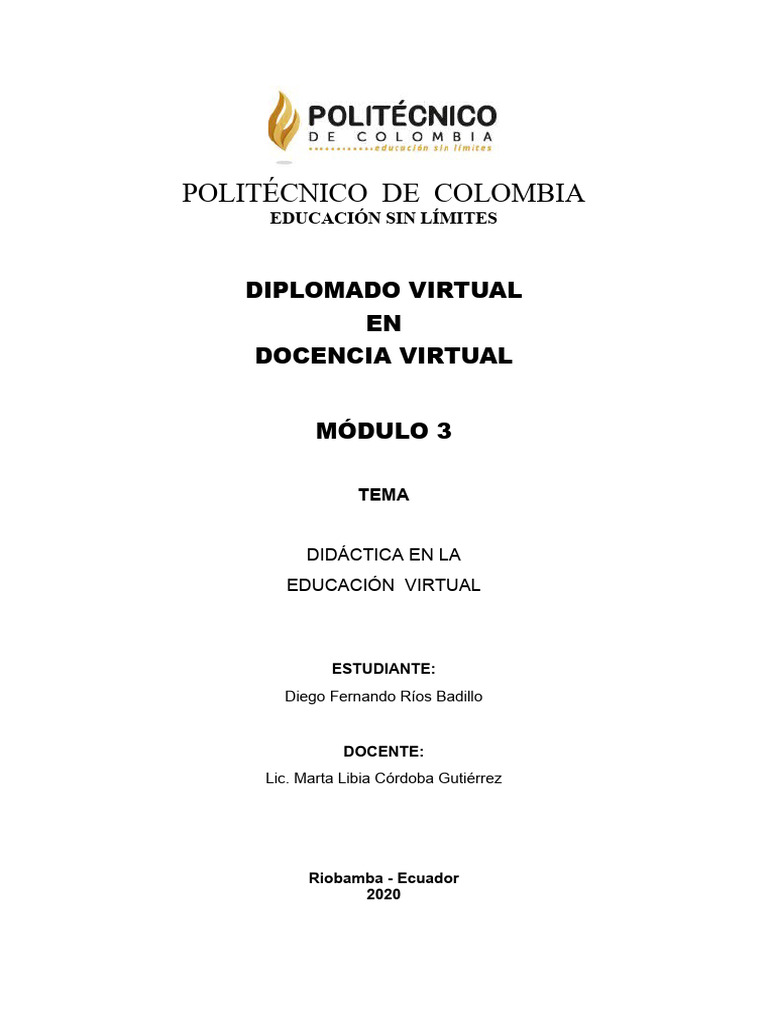 Evaluacion Modulo 3 | PDF | Enseñando | Aprendizaje