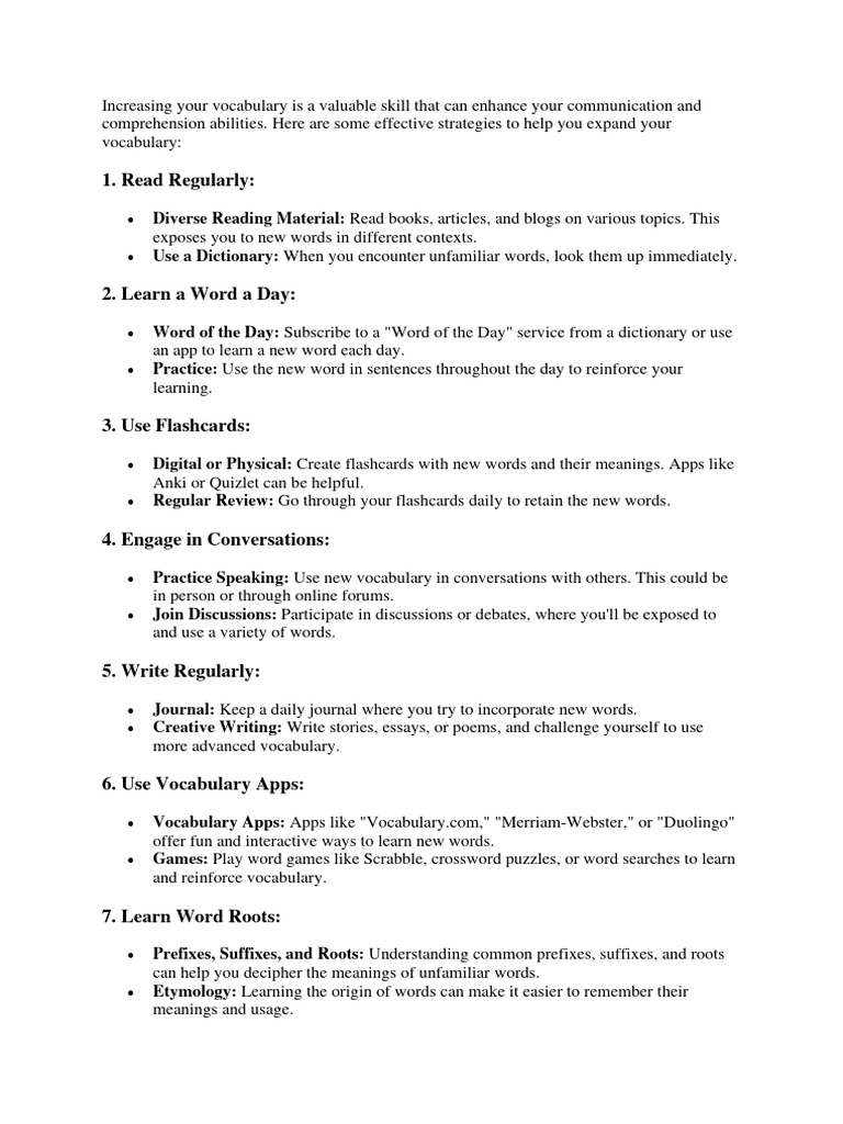 Increasing Your Vocabulary Is A Valuable Skill That Can Enhance Your ...