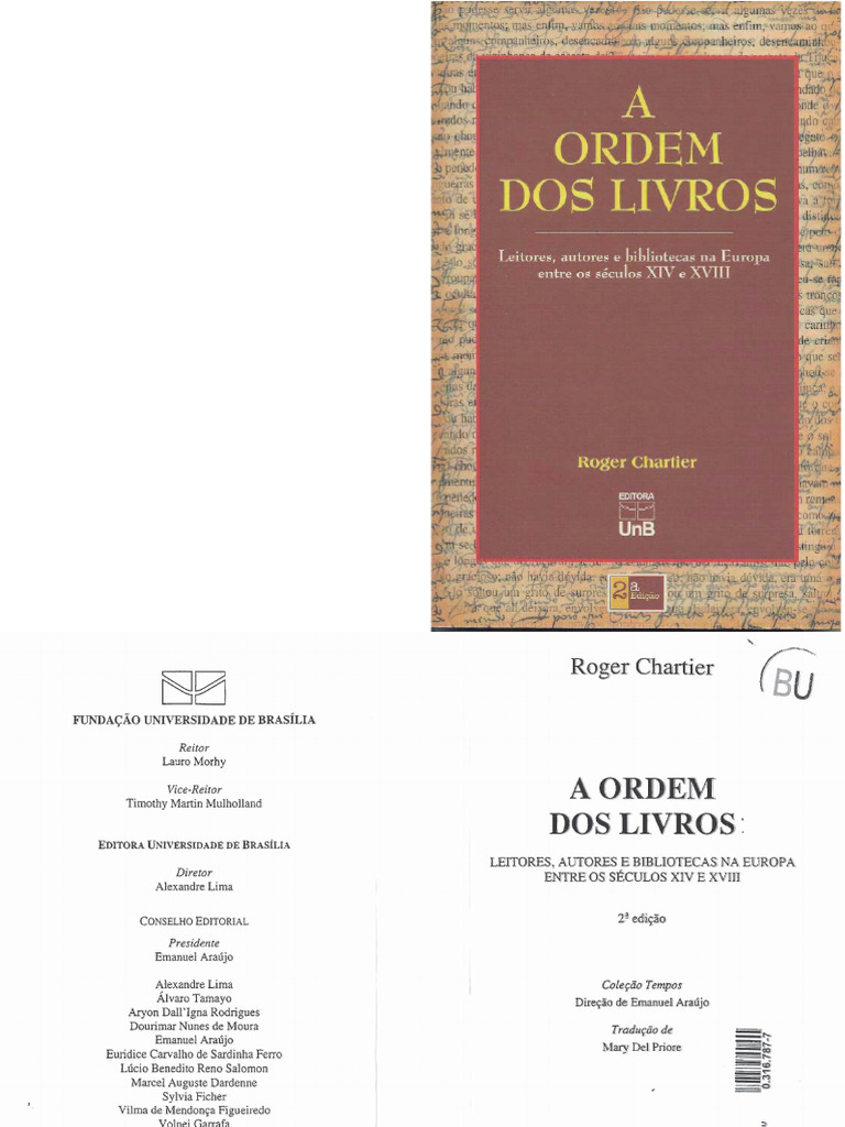 Roger Chartier A Ordem Dos Livros Leito | PDF