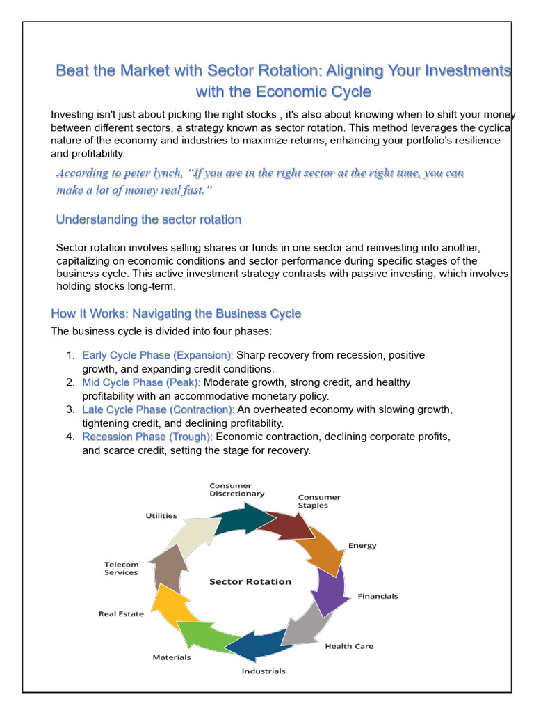 Sector Rotation Strategy of Investment - Cyclical Pattern | PDF ...