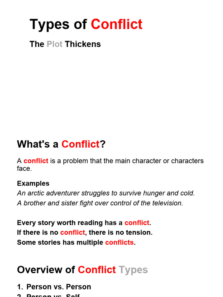 Types of Conflict Lesson 1 | PDF