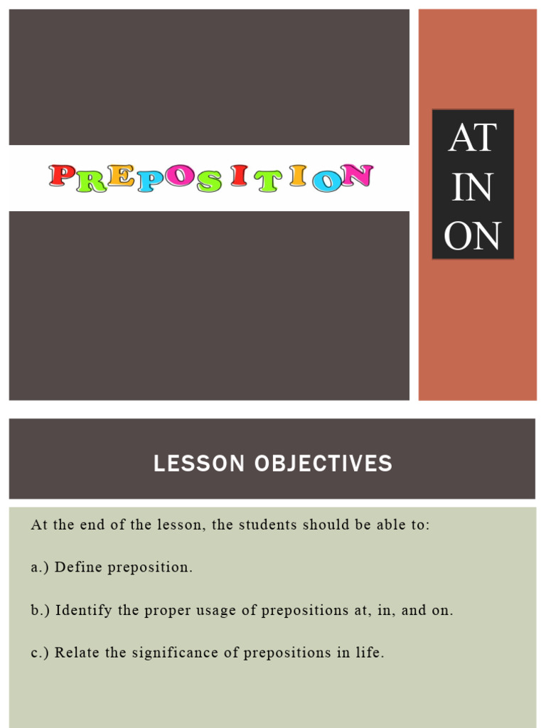 Preposition PPT - Telan | PDF | Verb | Preposition And Postposition