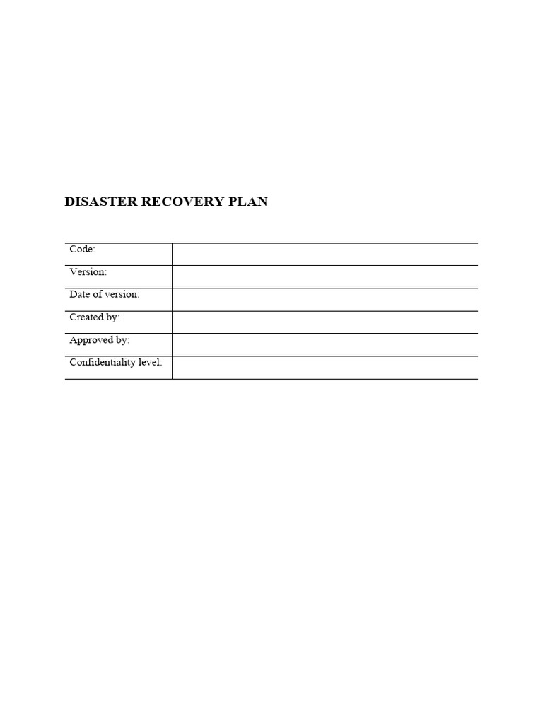 Disaster Recovery Plan | PDF | Personal Computers | Disaster Recovery