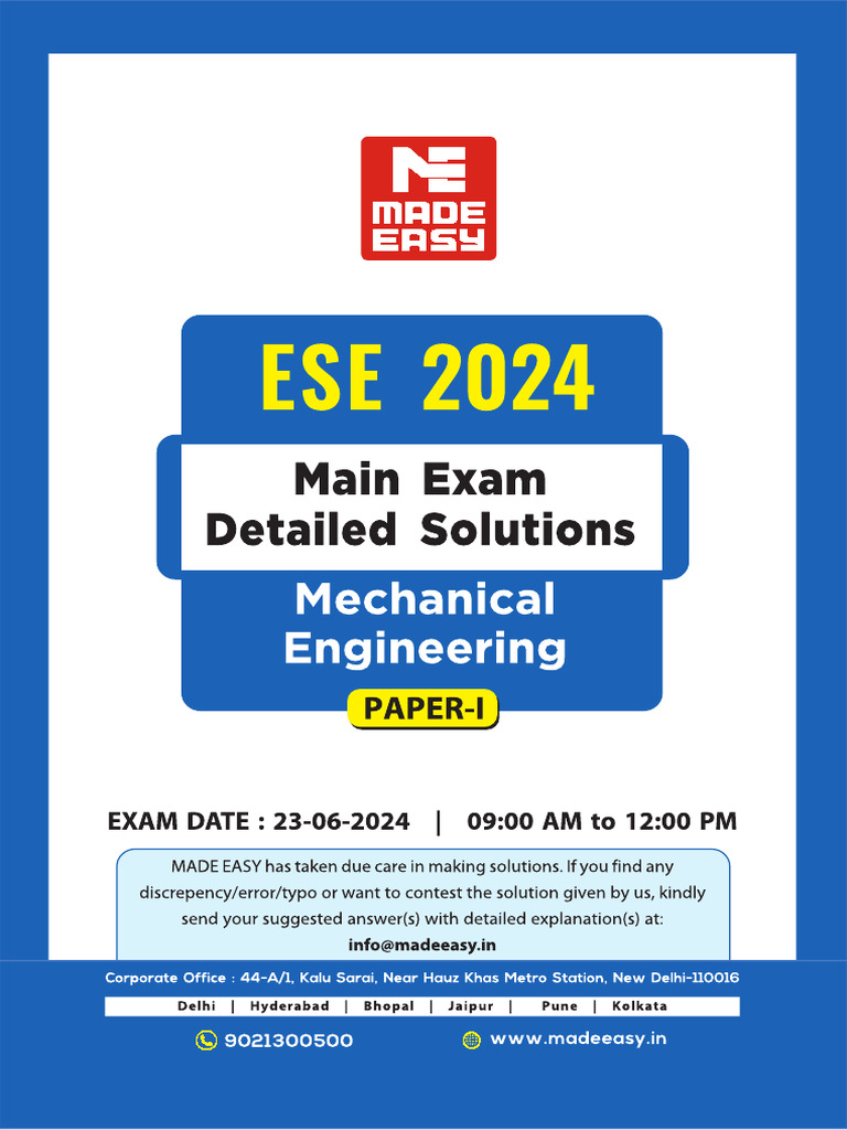 1654purl ME ESE Main Paper-1 2024 Sol | PDF