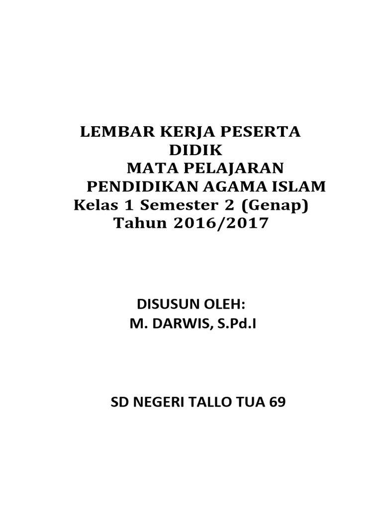 LKPD KELAS 1 SEMESTER 2 TP 2016-2017 - Compressed | PDF