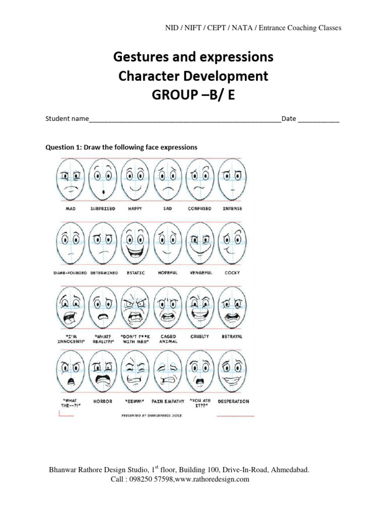 23-Gestures and Expressions Plus Character Development | PDF