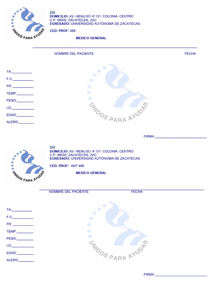 formato receta electrónica similares | PDF