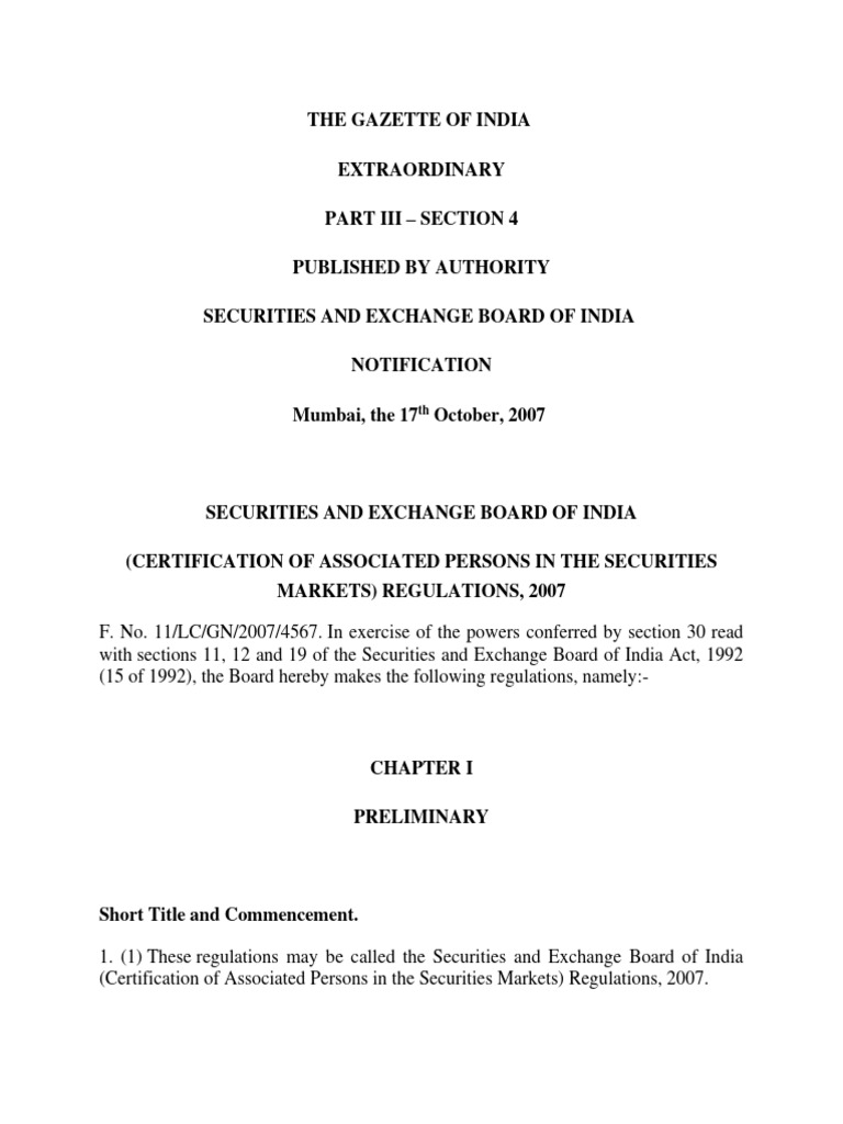 (Certification of Associated Persons in The Securities | PDF ...