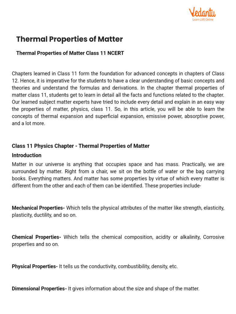 Thermal Properties of Matter | PDF
