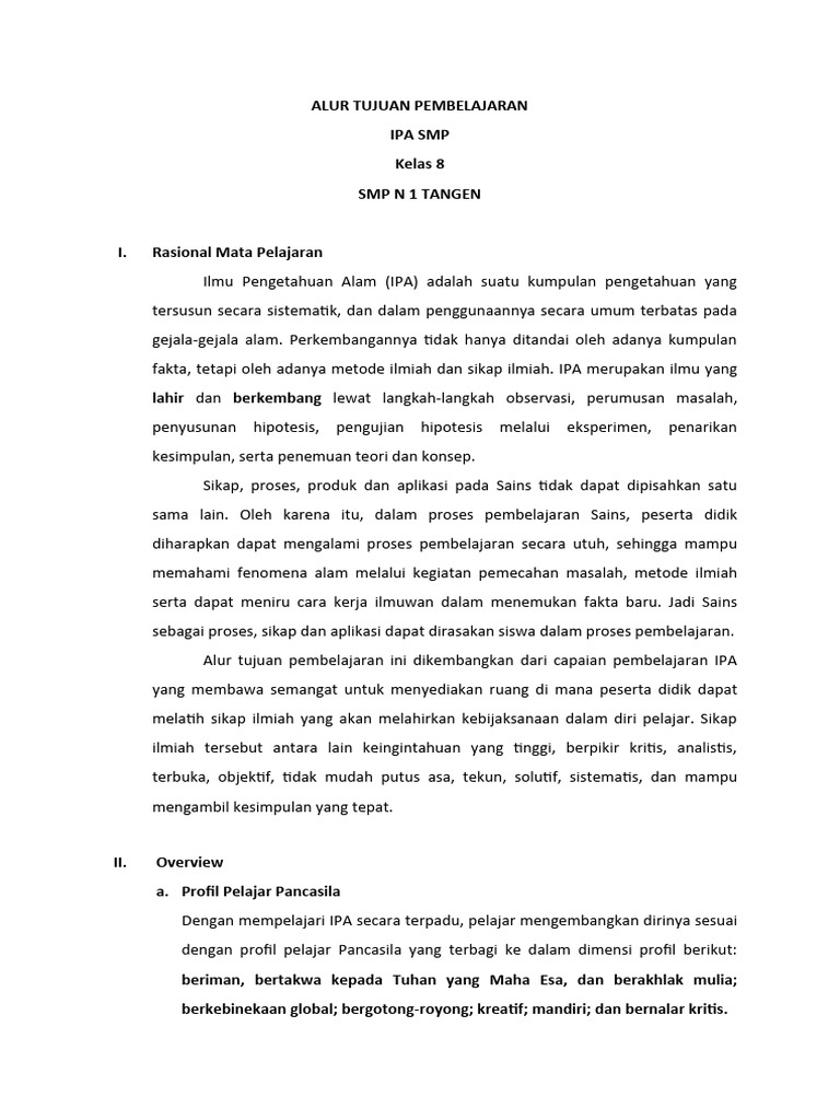 Fix ATP - IPA KELAS 8 | PDF | Sains & Matematika
