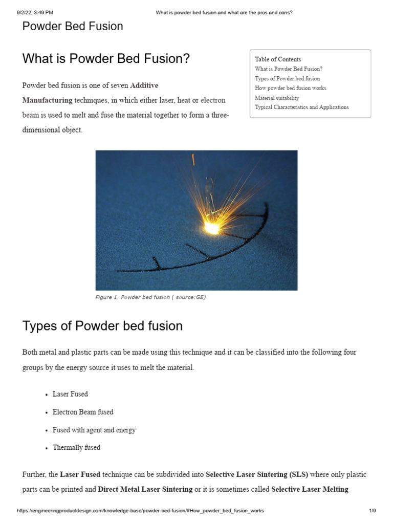 What Is Powder Bed Fusion and What Are The Pros and Cons | PDF | 3 D ...