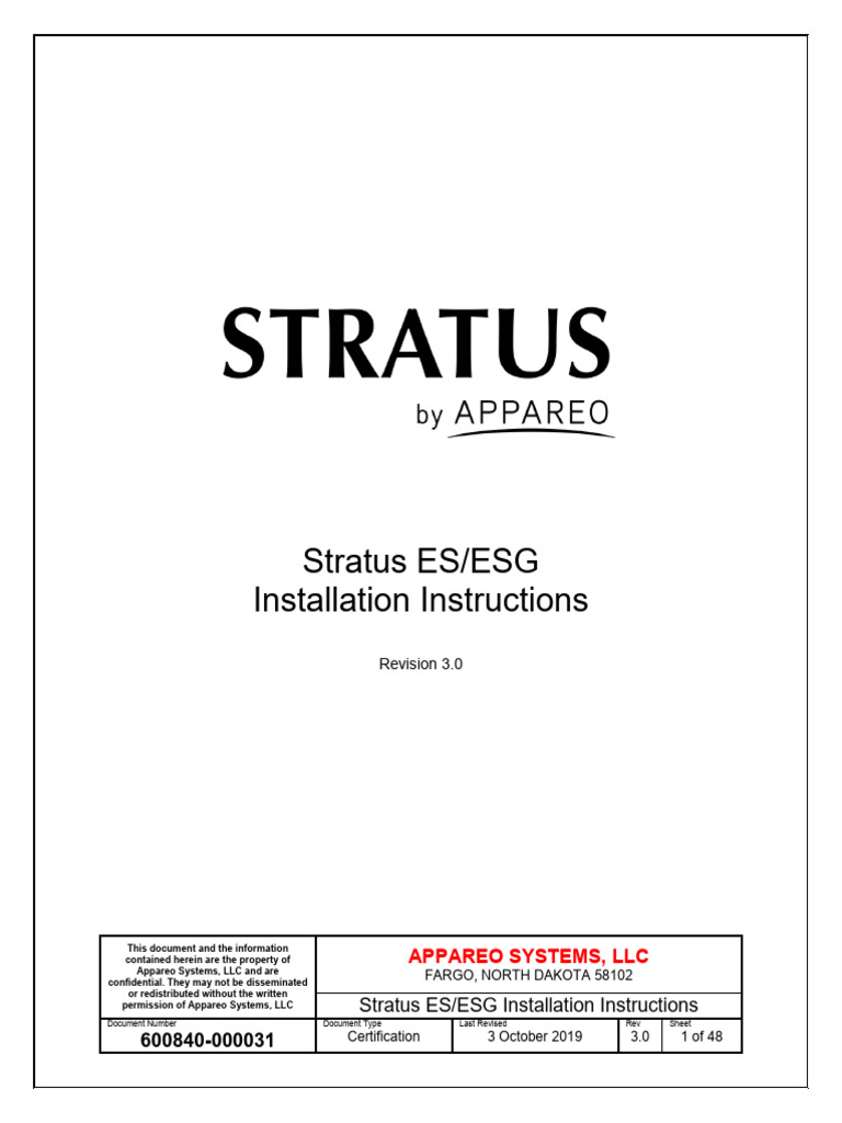 Stratus ES/ESG Installation Guide | PDF | Air Traffic Control | Electronics