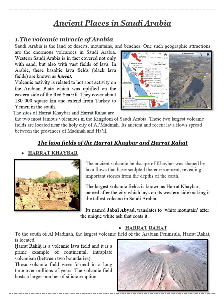 Saudi Studies - L1 Ancient Places | PDF | Arabian Peninsula | Volcano