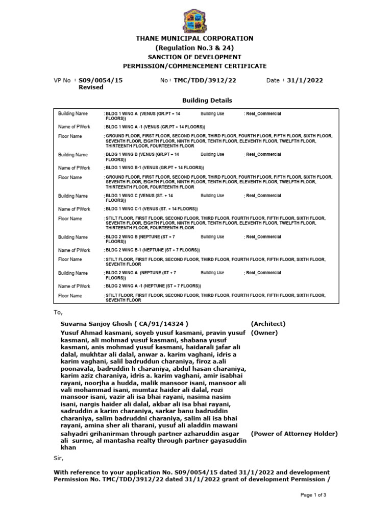 2 Commencement Certificates _ NA Order for Plotted Development | PDF