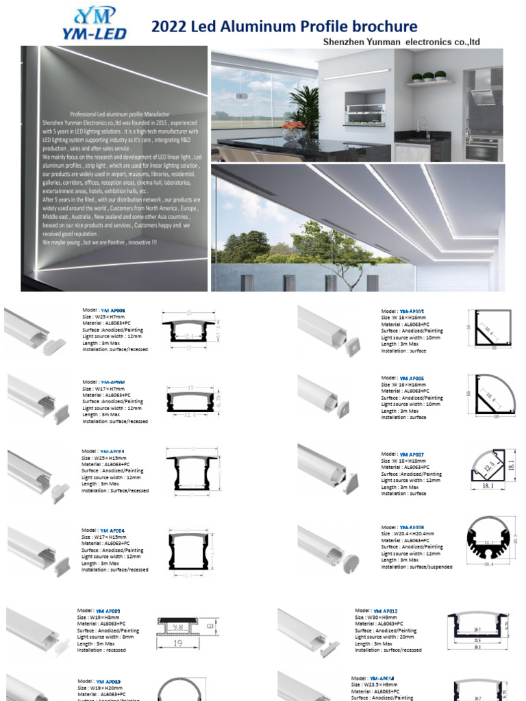 17mm LED Profile Size Chart | PDF | Materials Science | Media Formats