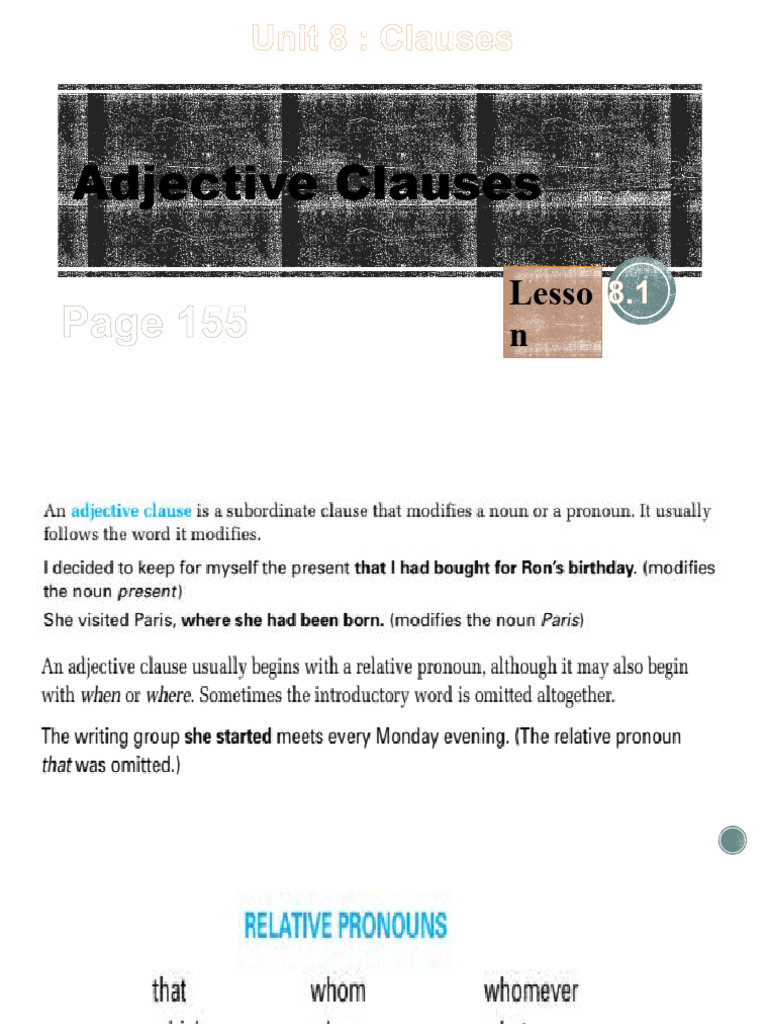 Adjective Clause | PDF