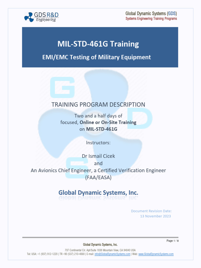 GDS MIL-STD-461G Training Desription EN-2023.11.13 | PDF ...