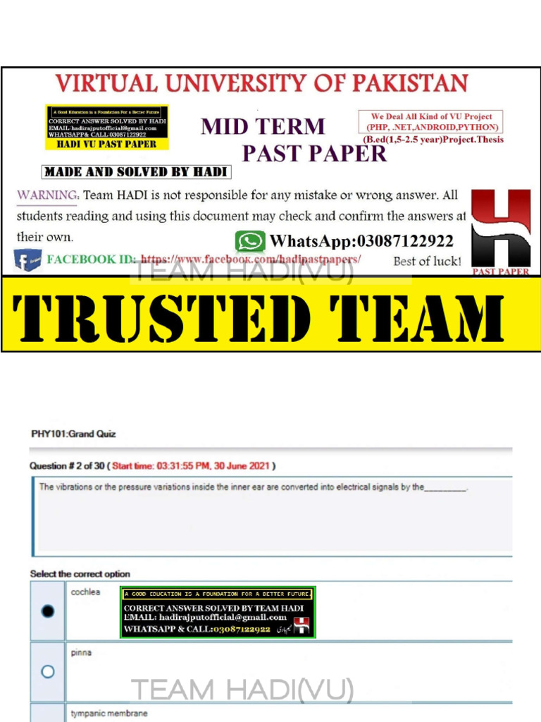 Phy101 Midterm File 2 Solved by Team Hadi | PDF Phy101 Midterm File 2 Solved by Team Hadi | PDF