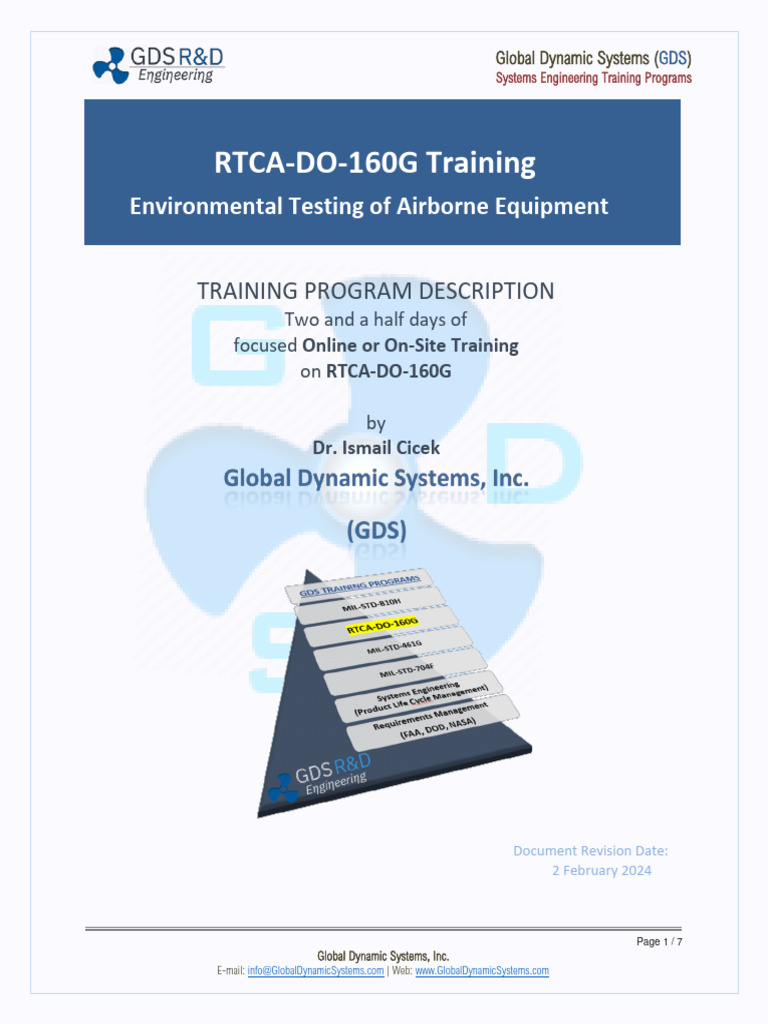 GDS RTCA-DO-160G Training Desription EN-2024.02.02a | PDF | Electrical Engineering