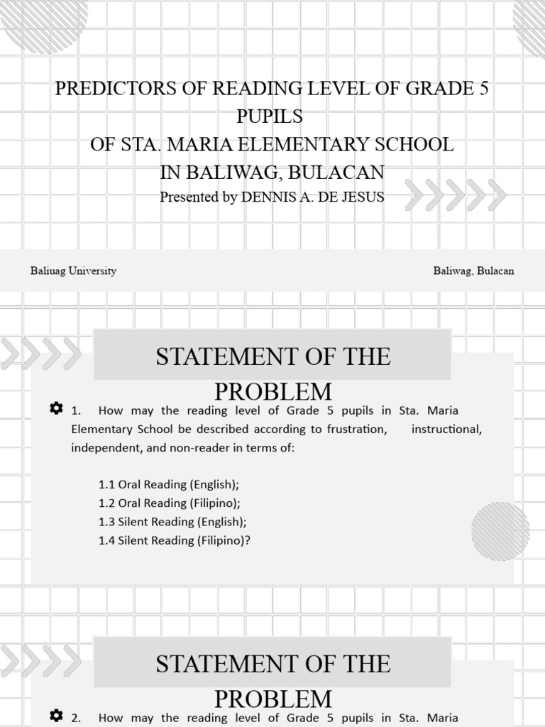 Grade 5 Reading Level Predictors Study | PDF | Cognitive Science ...
