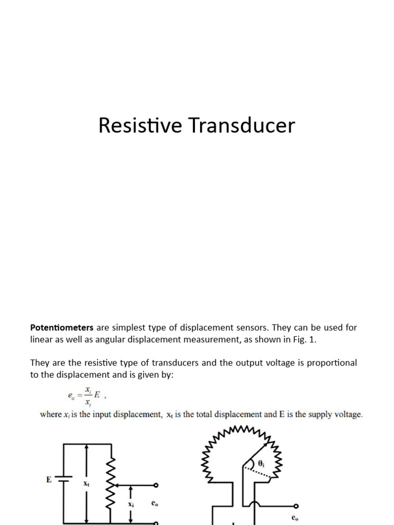 Resistive Transducer Displacement Pdf