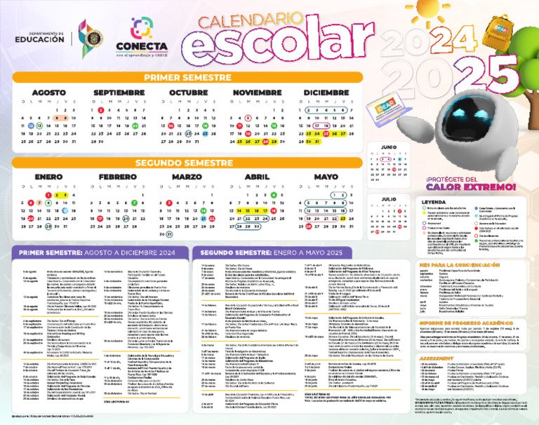 Calendario Escolar 2024 - 2025 | PDF